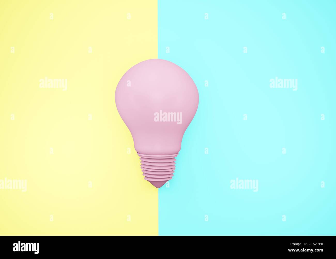 Minimal Idea 3d rendering renders Design Concept Pink light bulb on ...