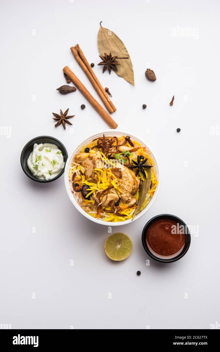 Restaurant style Chicken Tikka Biryani packed for home delivery in ...