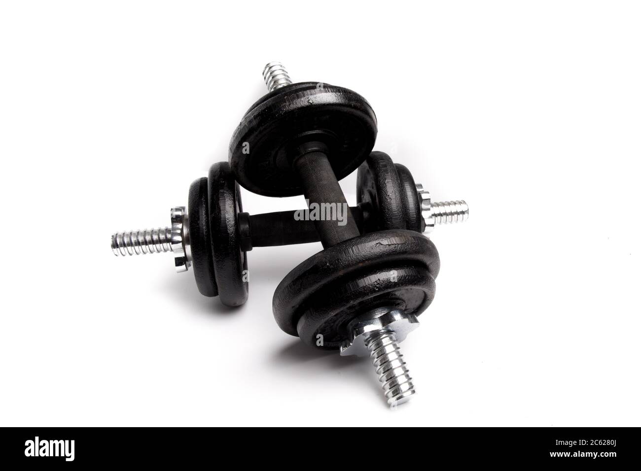 Closeup barbell on gym Cut Out Stock Images & Pictures - Alamy