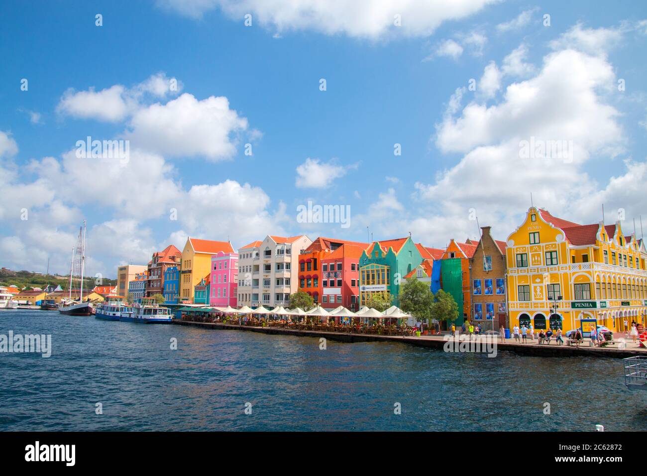 colourful buildings in curacao willemstad,curacao caribbean,curaçao ...