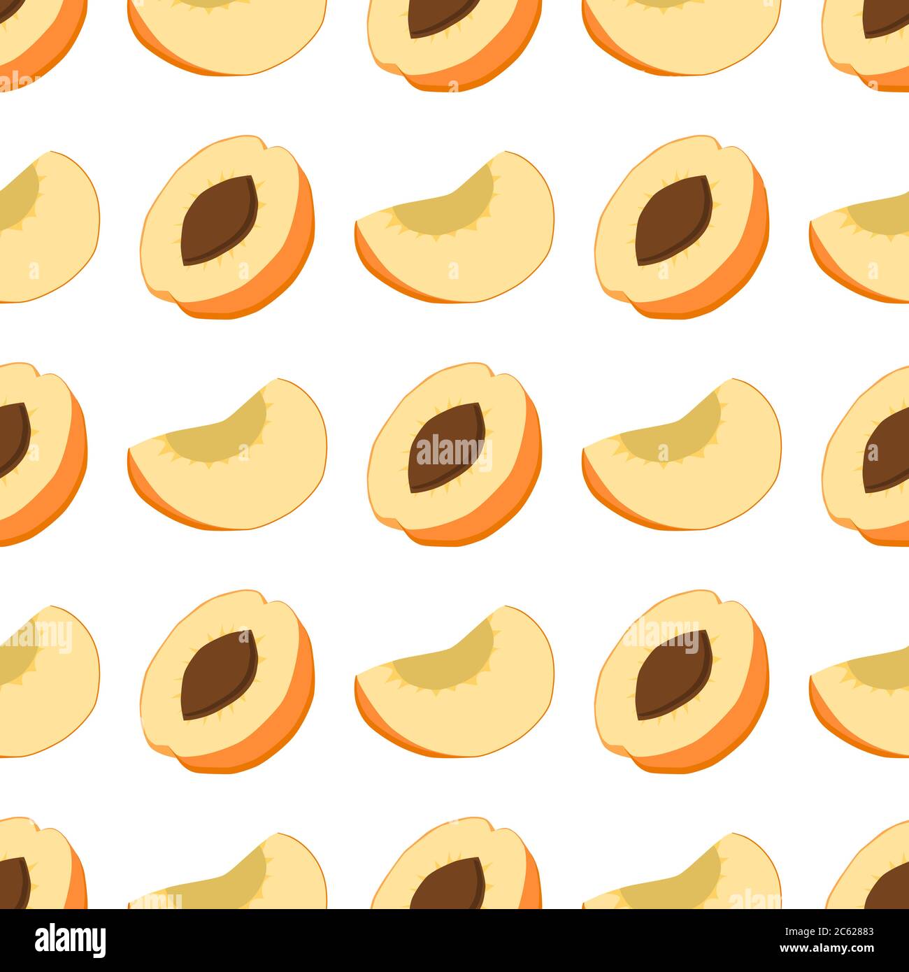 Illustration on theme big colored seamless apricot, bright fruit ...