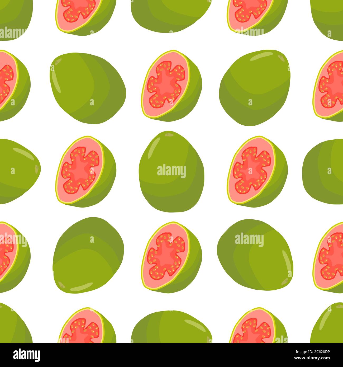 Illustration on theme big colored seamless guava, bright fruit pattern ...