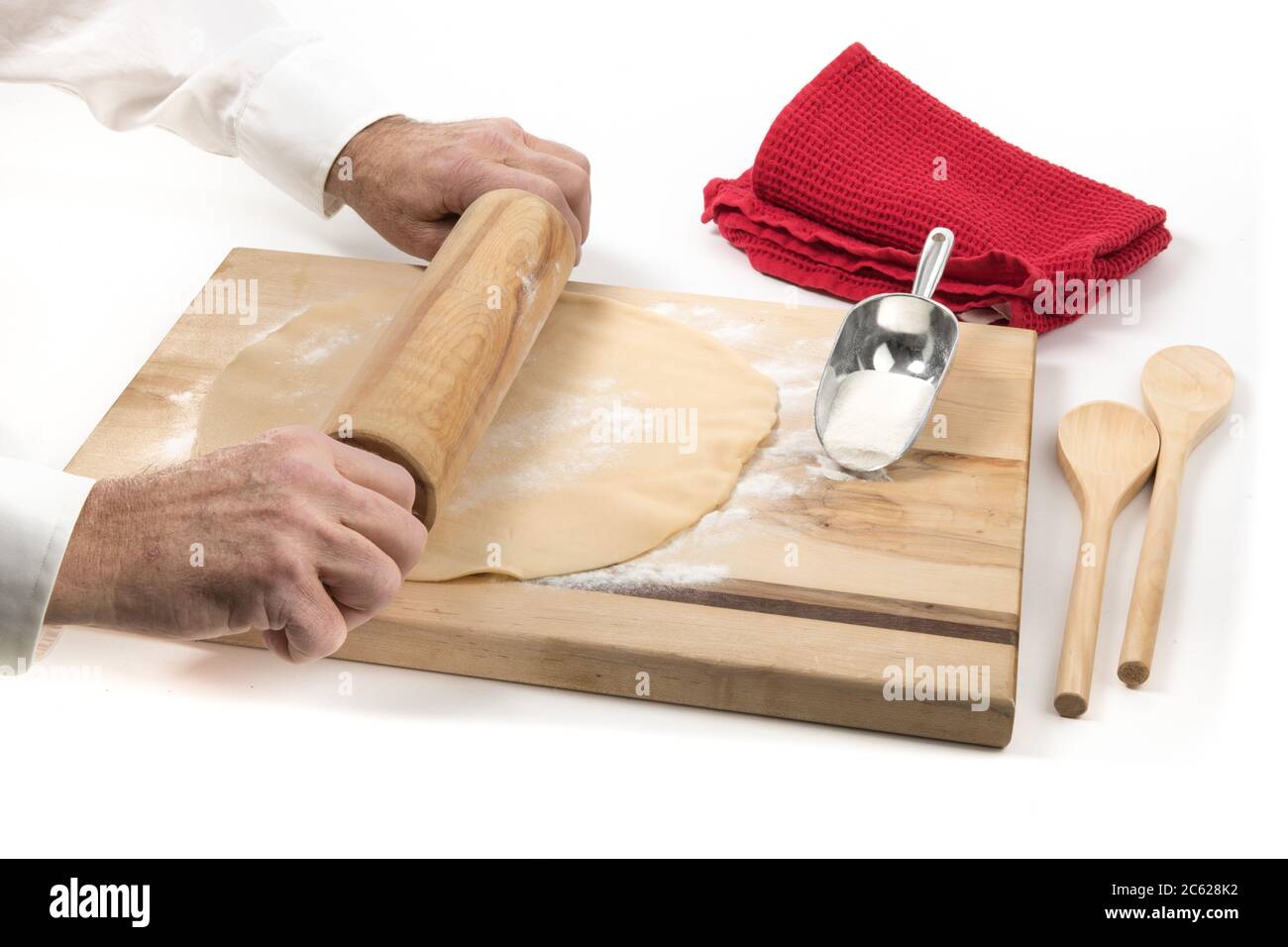 Closeup hands man rolling pin hi-res stock photography and images - Alamy