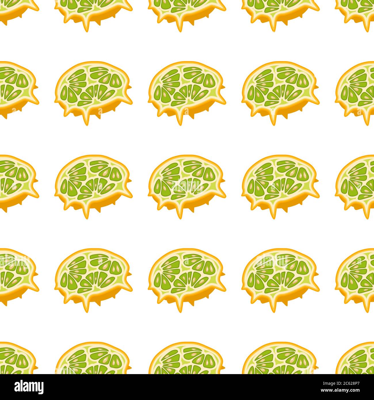 Illustration on theme big colored seamless kiwano, bright fruit pattern ...