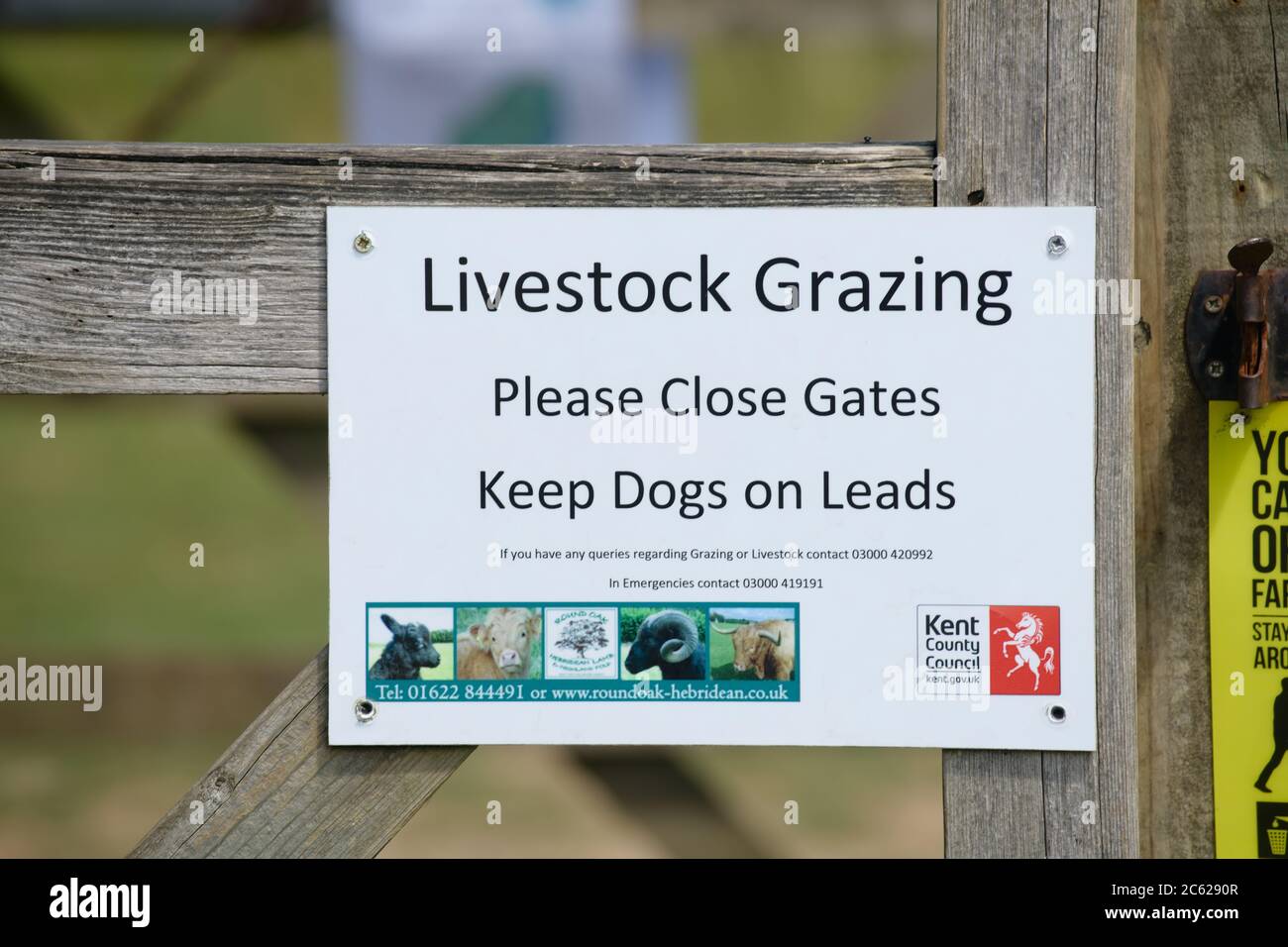 Livestock Warning Sign Stock Photo - Alamy
