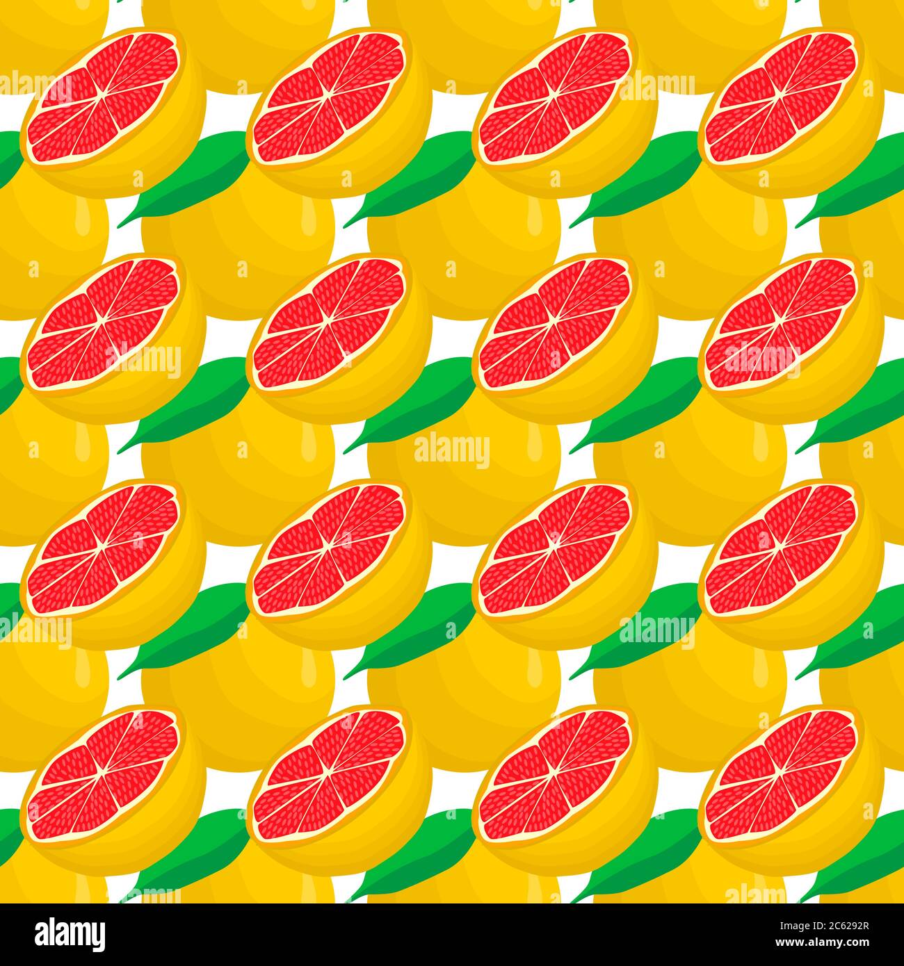 Illustration on theme big colored seamless grapefruit, bright fruit ...