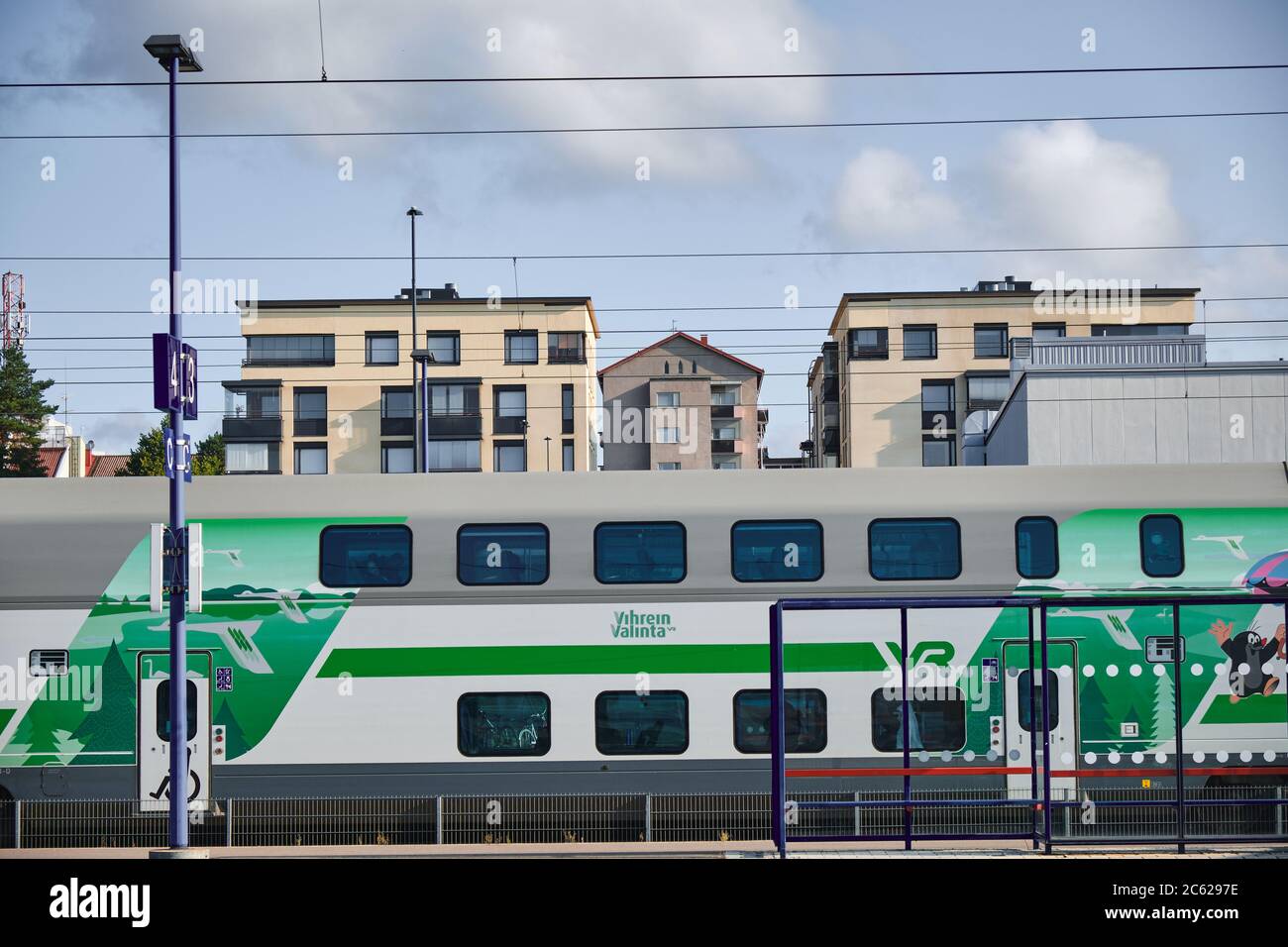 Kouvola, Finland - July 30, 2019: Train on the station. Double-deck ...