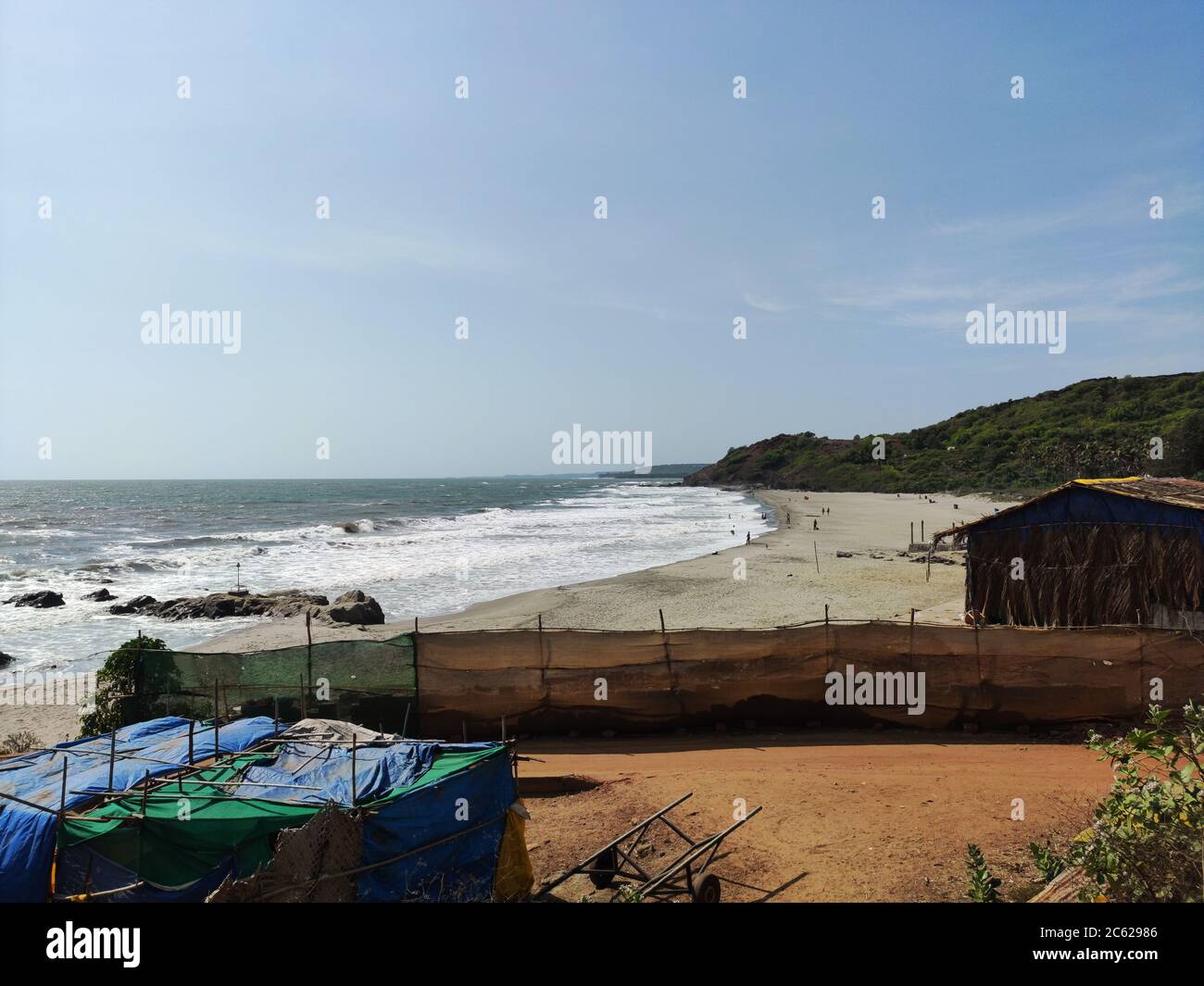 Vagator empty beaches Stock Photo - Alamy