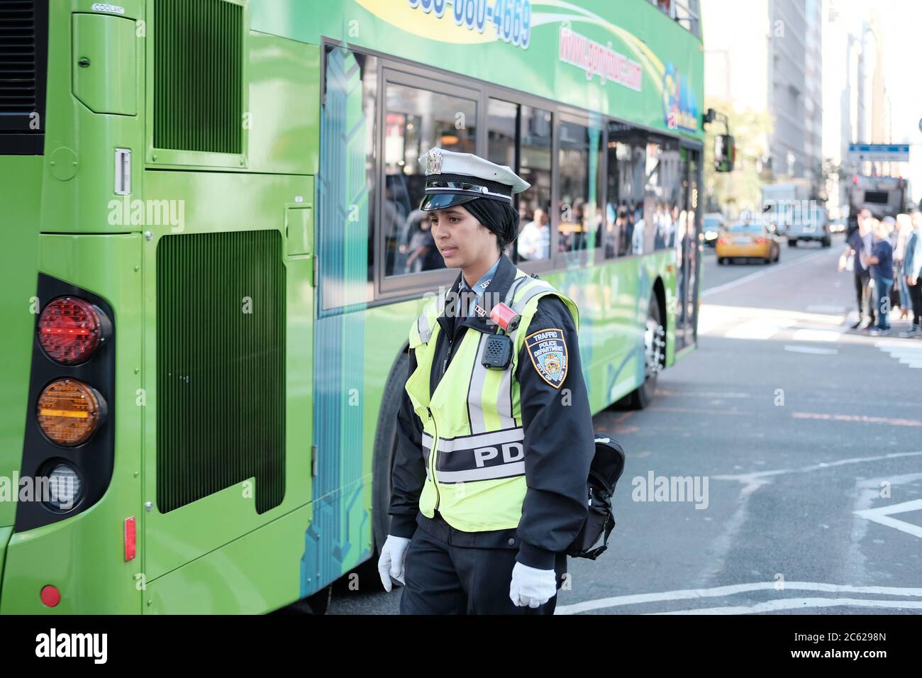 NYPD traffic control officer seen on the busy streets of New York in a ...