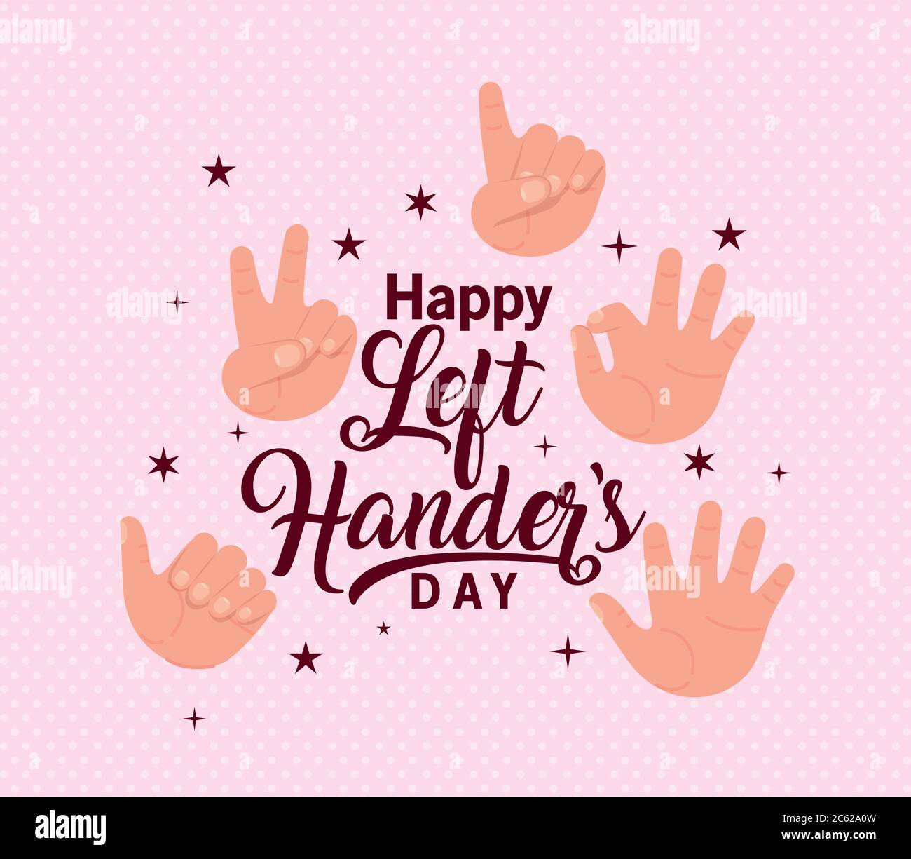 sign with hands and happy left handers day text design of Holiday and ...