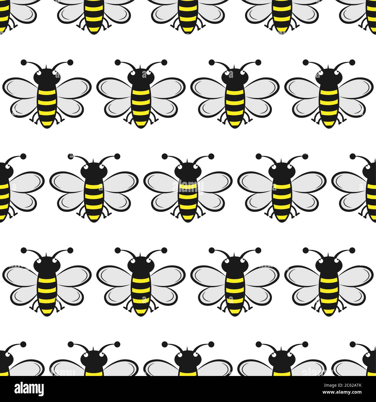 Seamless bee pattern for textiles, packaging, texture and simple ...