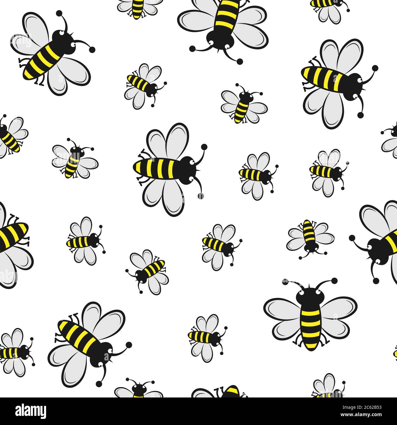Seamless bee pattern for textiles, packaging, texture and simple ...