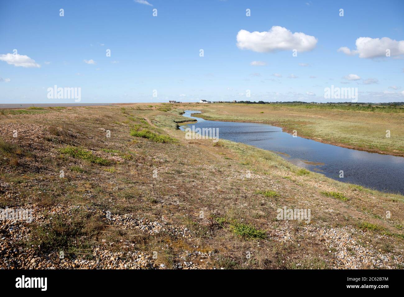 Lagoon in slack area of vegetated shingle beach ecosystem, Shingle ...