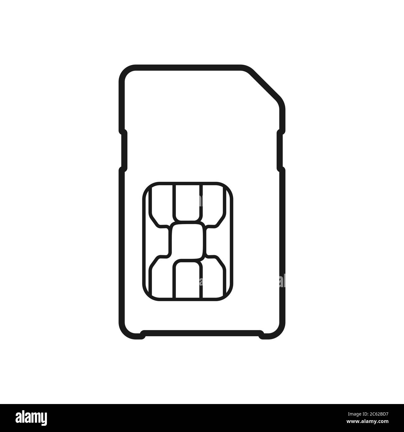 SIM card. Simple vector illustration for websites and apps, an empty ...