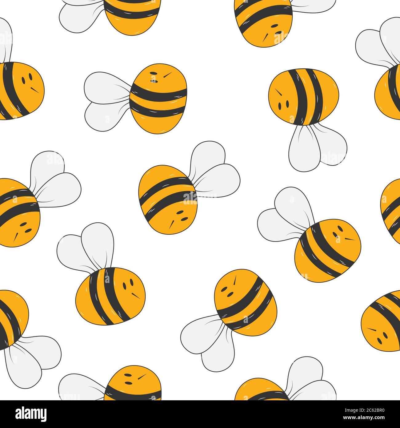 Seamless bee pattern for textiles, packaging, texture and simple ...