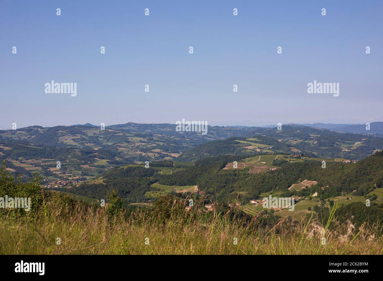 Bormida Valley scenic landscape from Sessame, Piedmont, Italy Stock ...