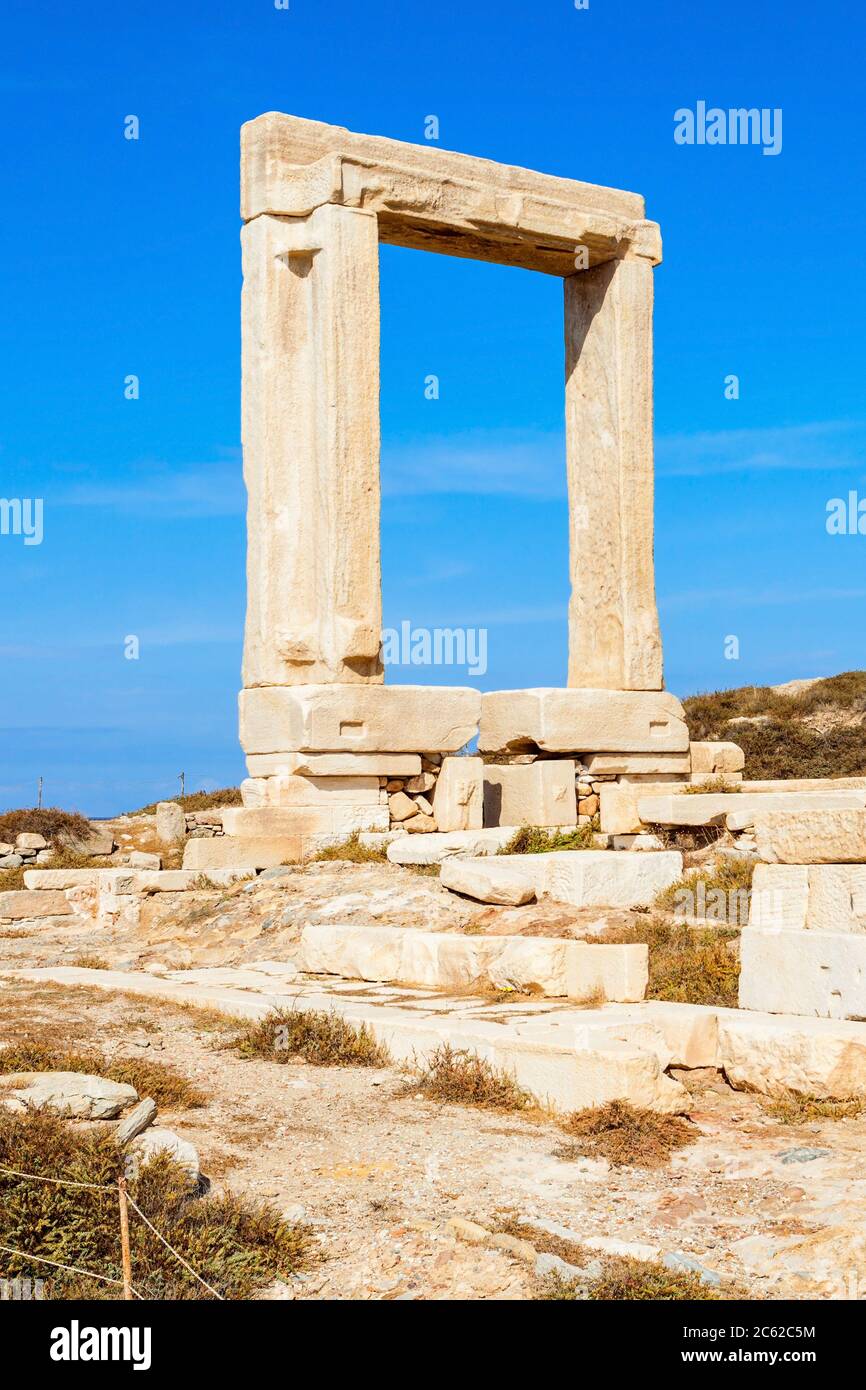 Naxos Portara or Apollo Temple entrance gate on Palatia island near ...