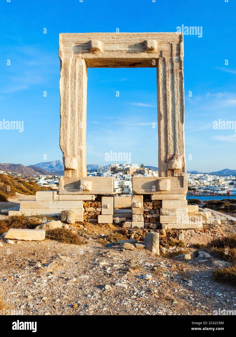 Naxos Portara or Apollo Temple entrance gate on Palatia island near ...