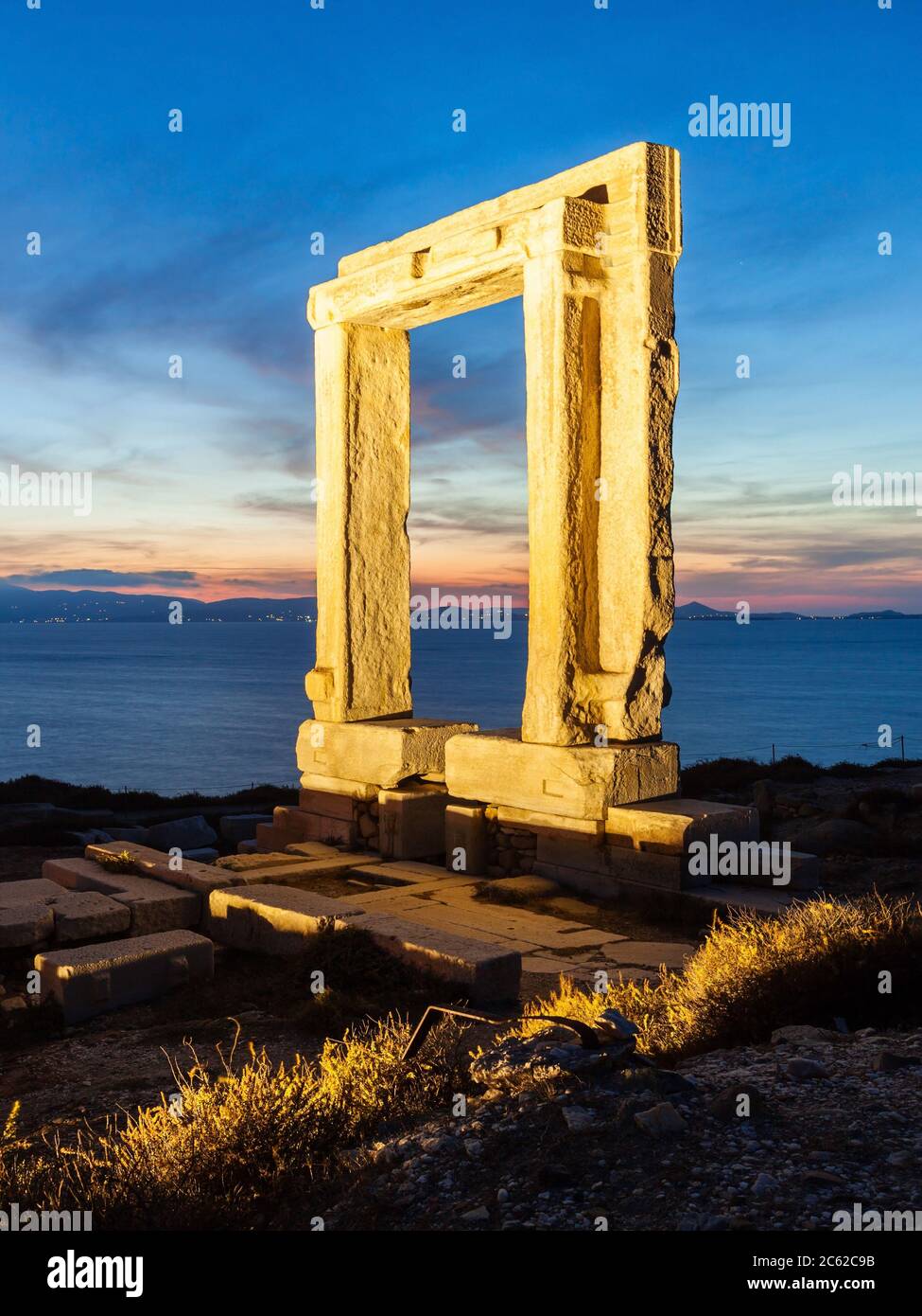 Naxos Portara or Apollo Temple entrance gate on Palatia island near ...