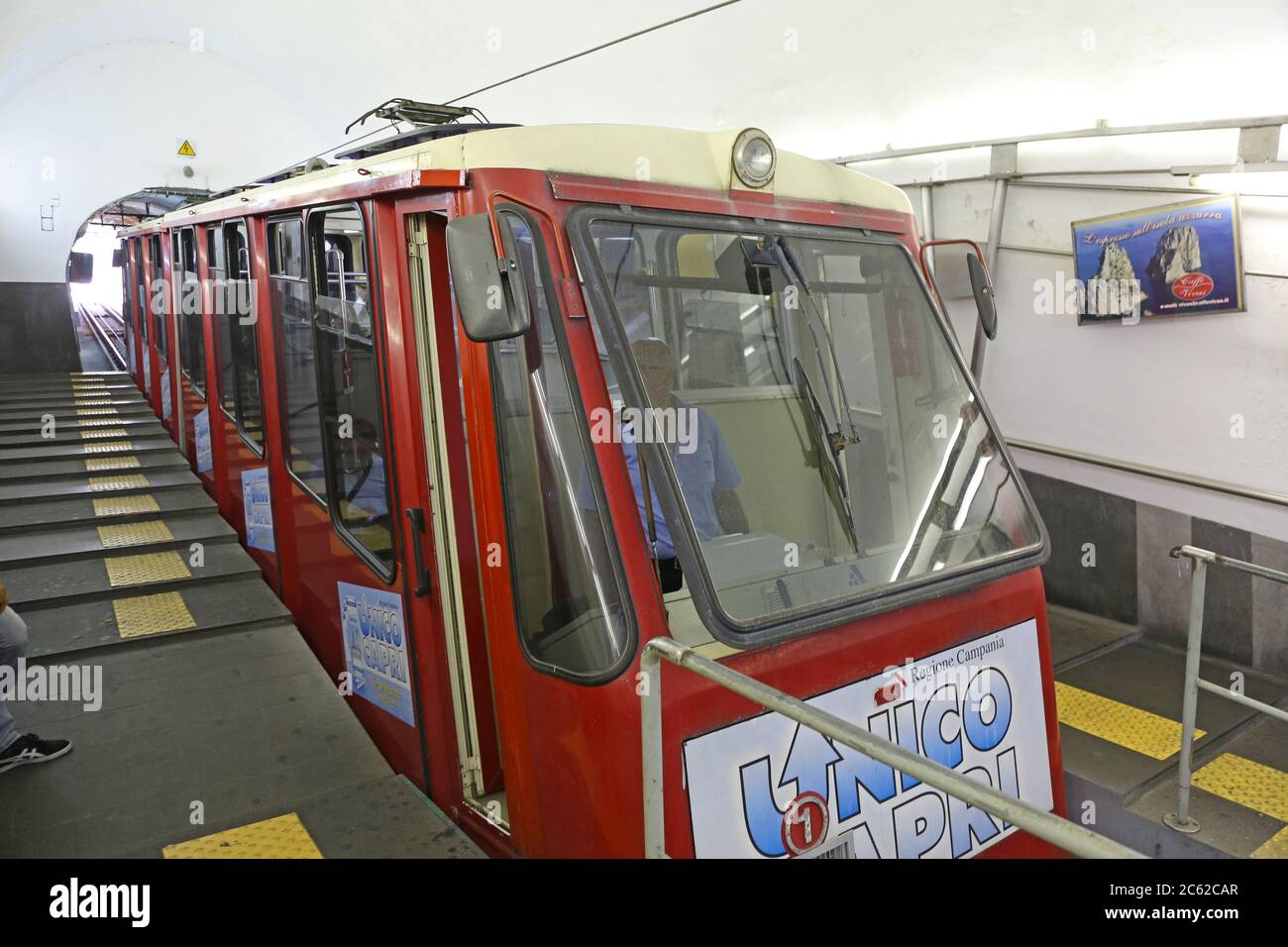 Capri, Italy - June 26, 2014: Funicular Train Public Transport at ...