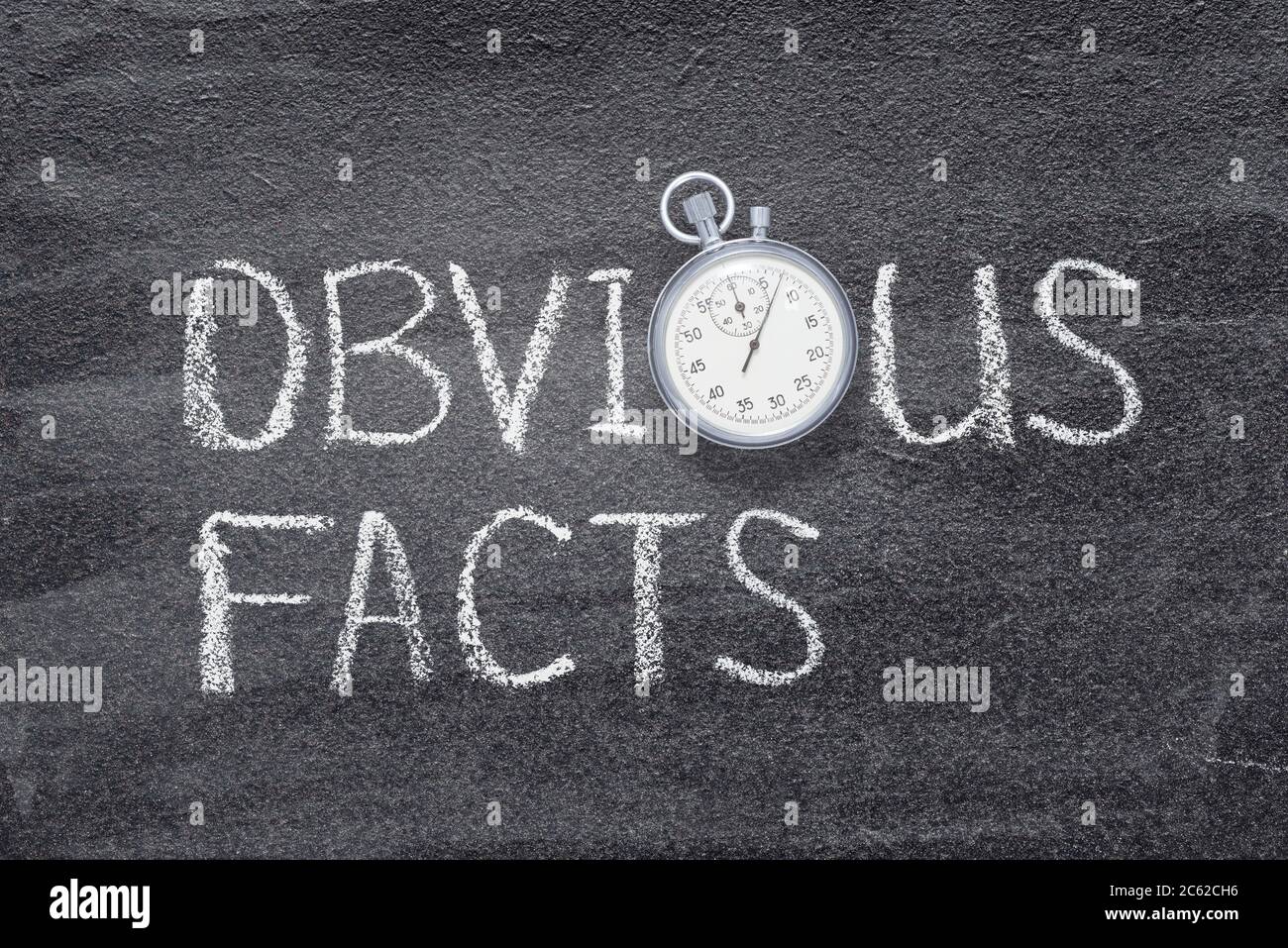 obvious facts phrase handwritten on chalkboard with vintage precise ...