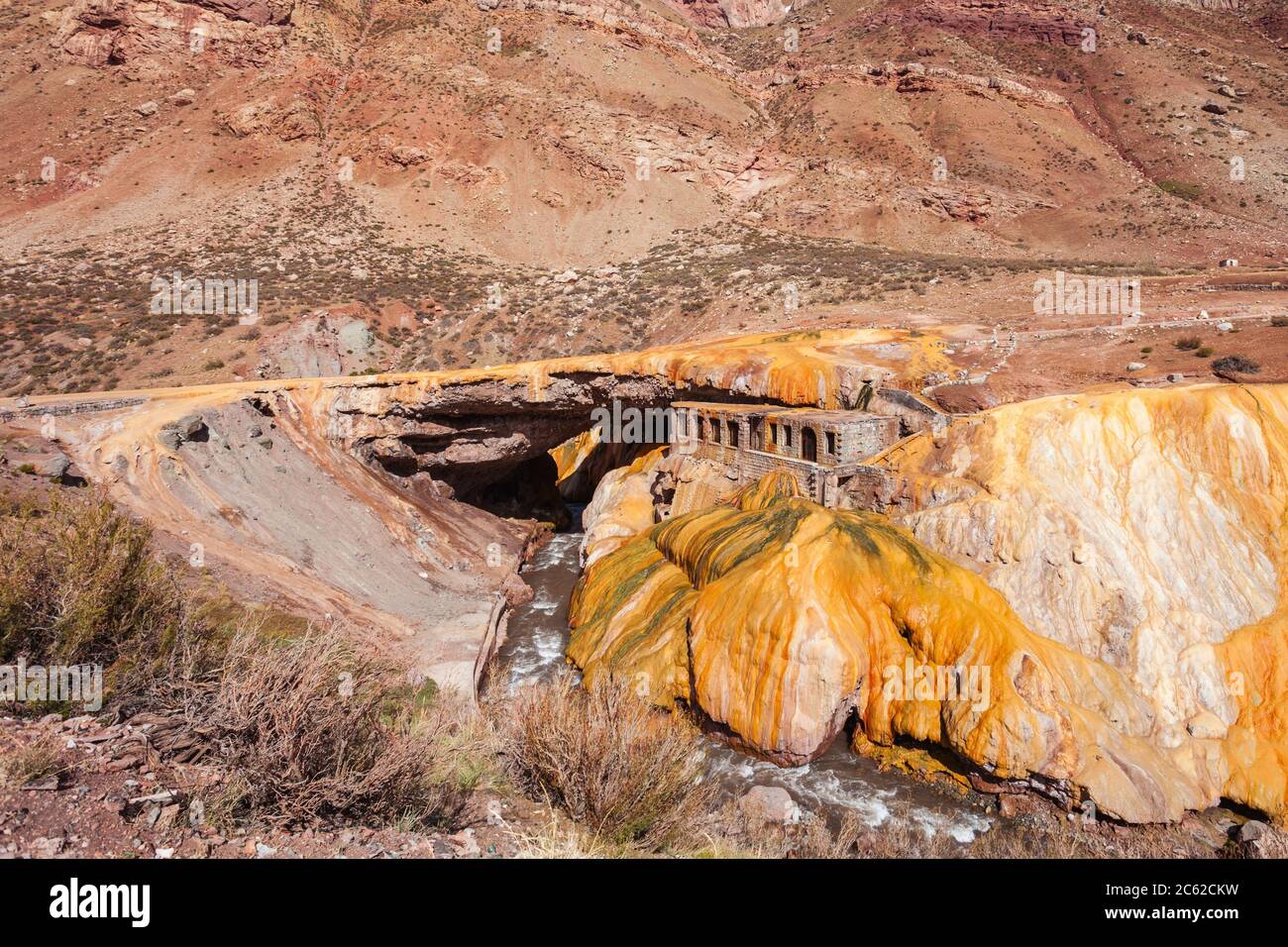 The Incas Bridge or Puente del Inca in Argentina. Inca bridge is a ...