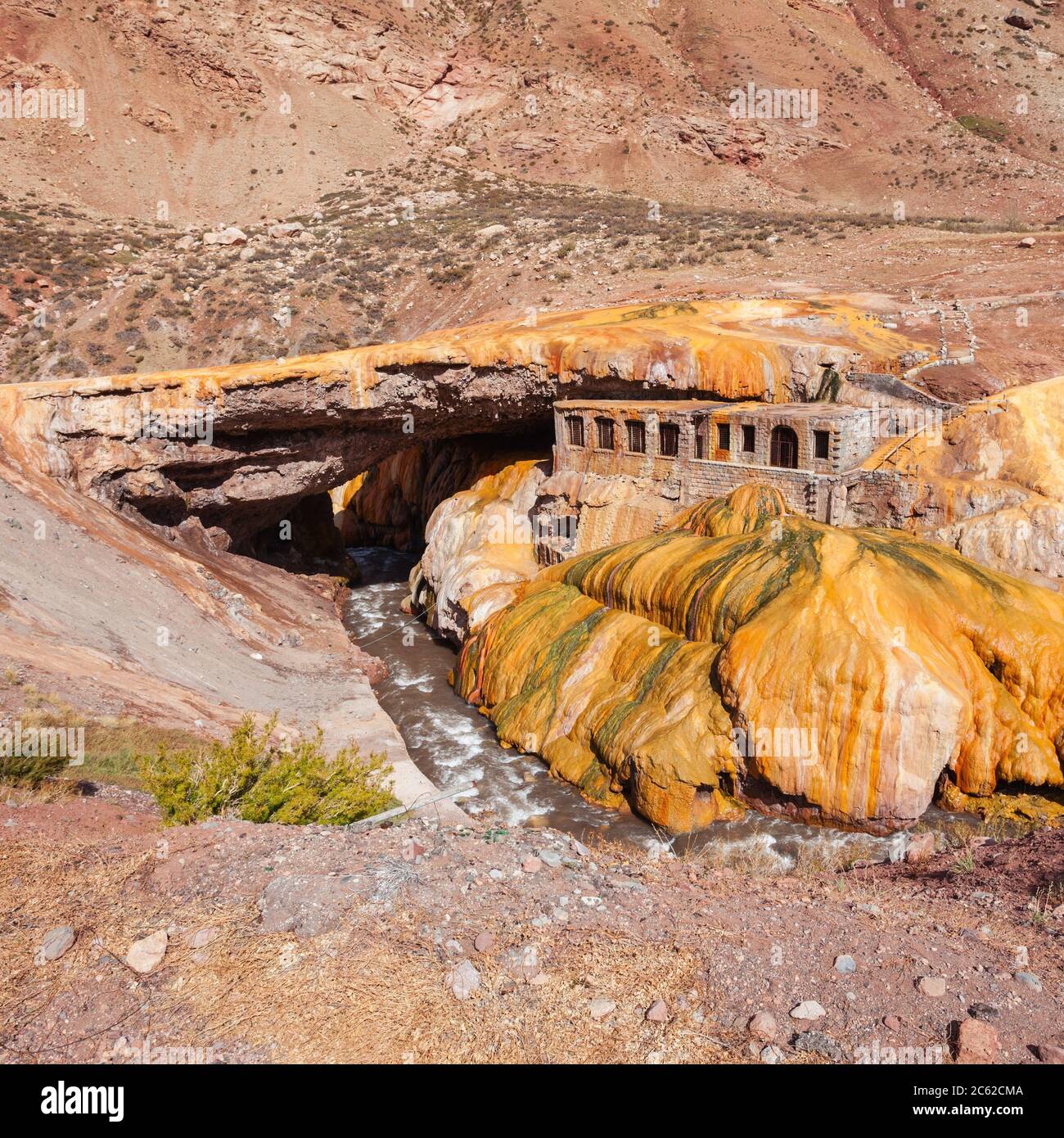The Incas Bridge or Puente del Inca in Argentina. Inca bridge is a ...