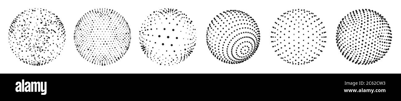 Abstract 3D dots sphere. Vector of set Stock Vector Image & Art - Alamy
