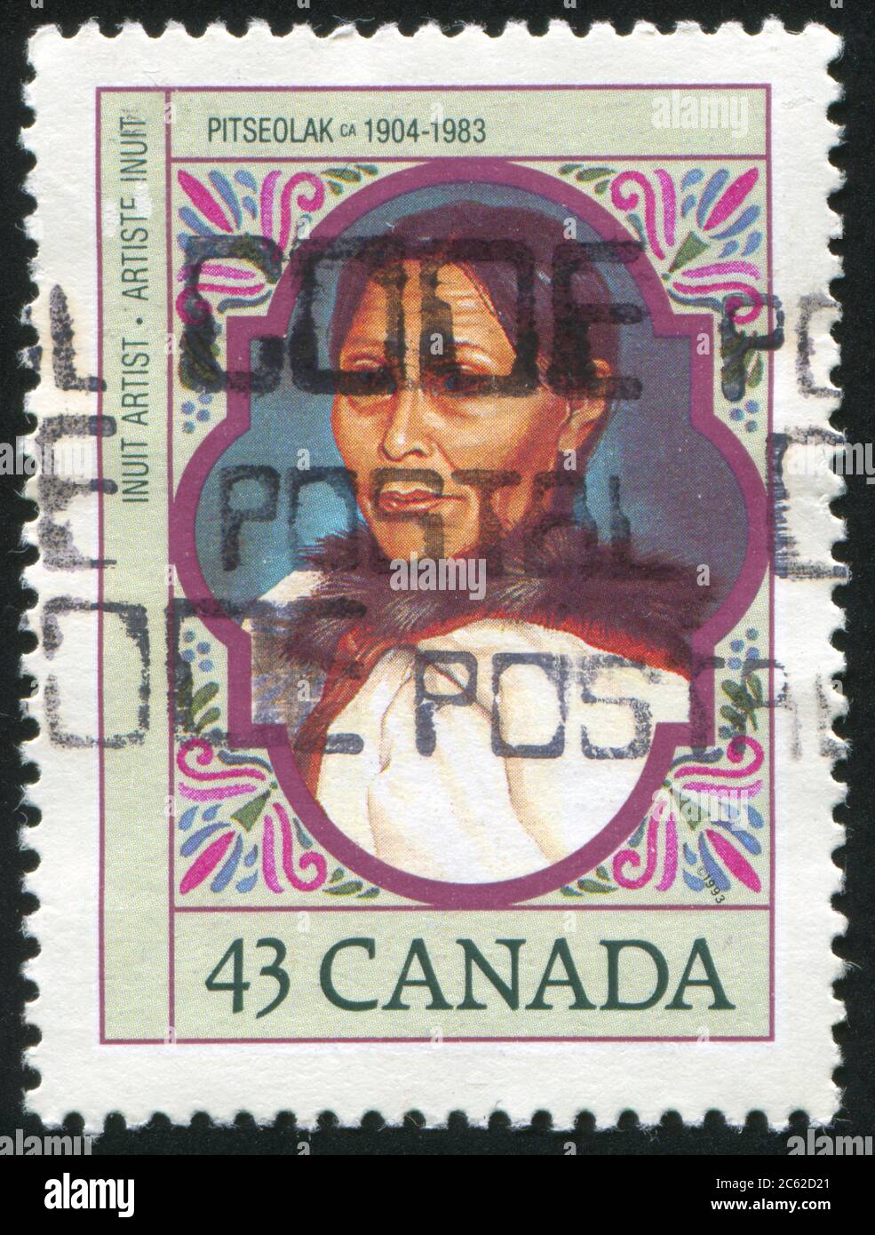 CANADA - CIRCA 1993: stamp printed by Canada, shows inuit graphic ...