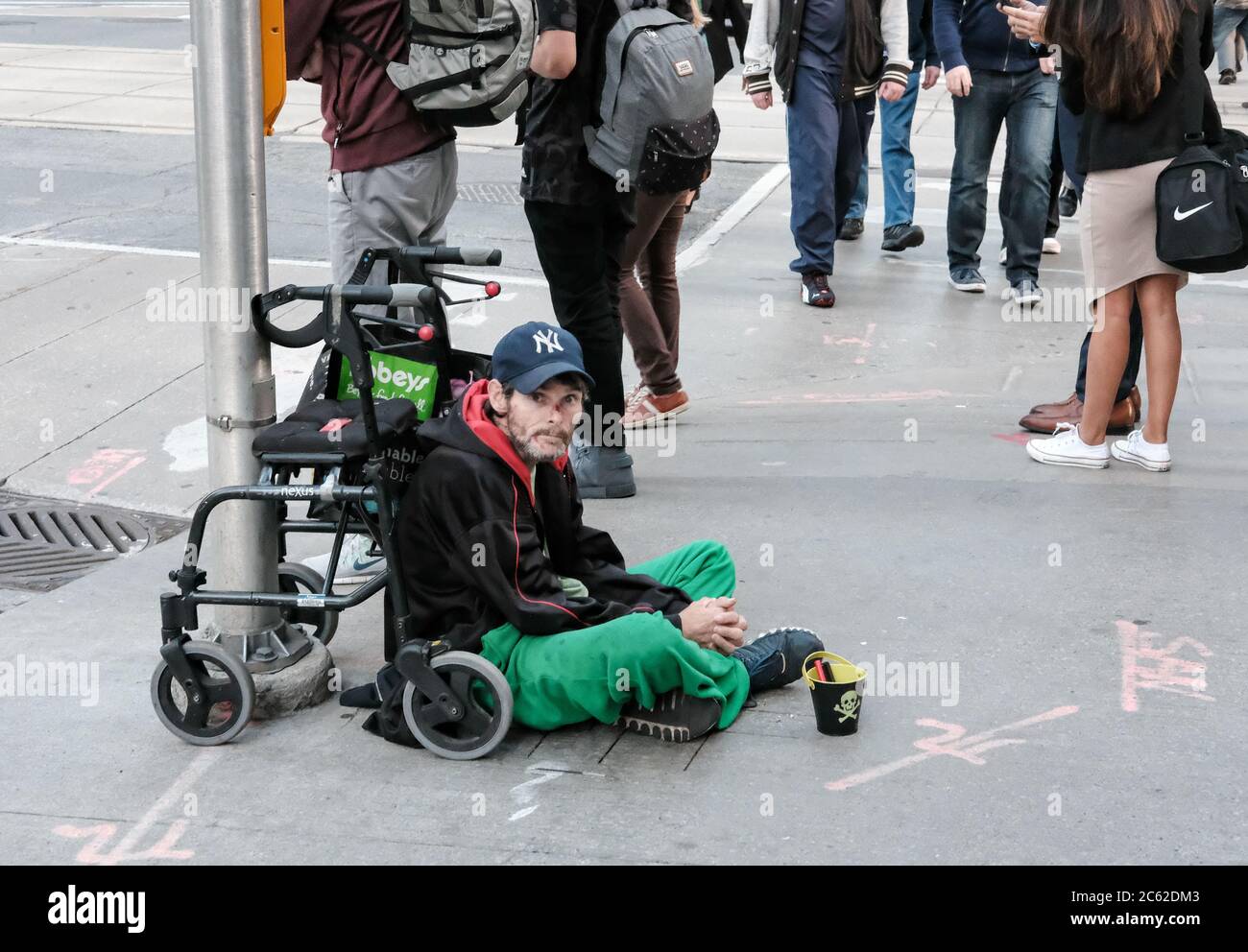Homeless adults seen on the streets of central Montreal, looking for ...