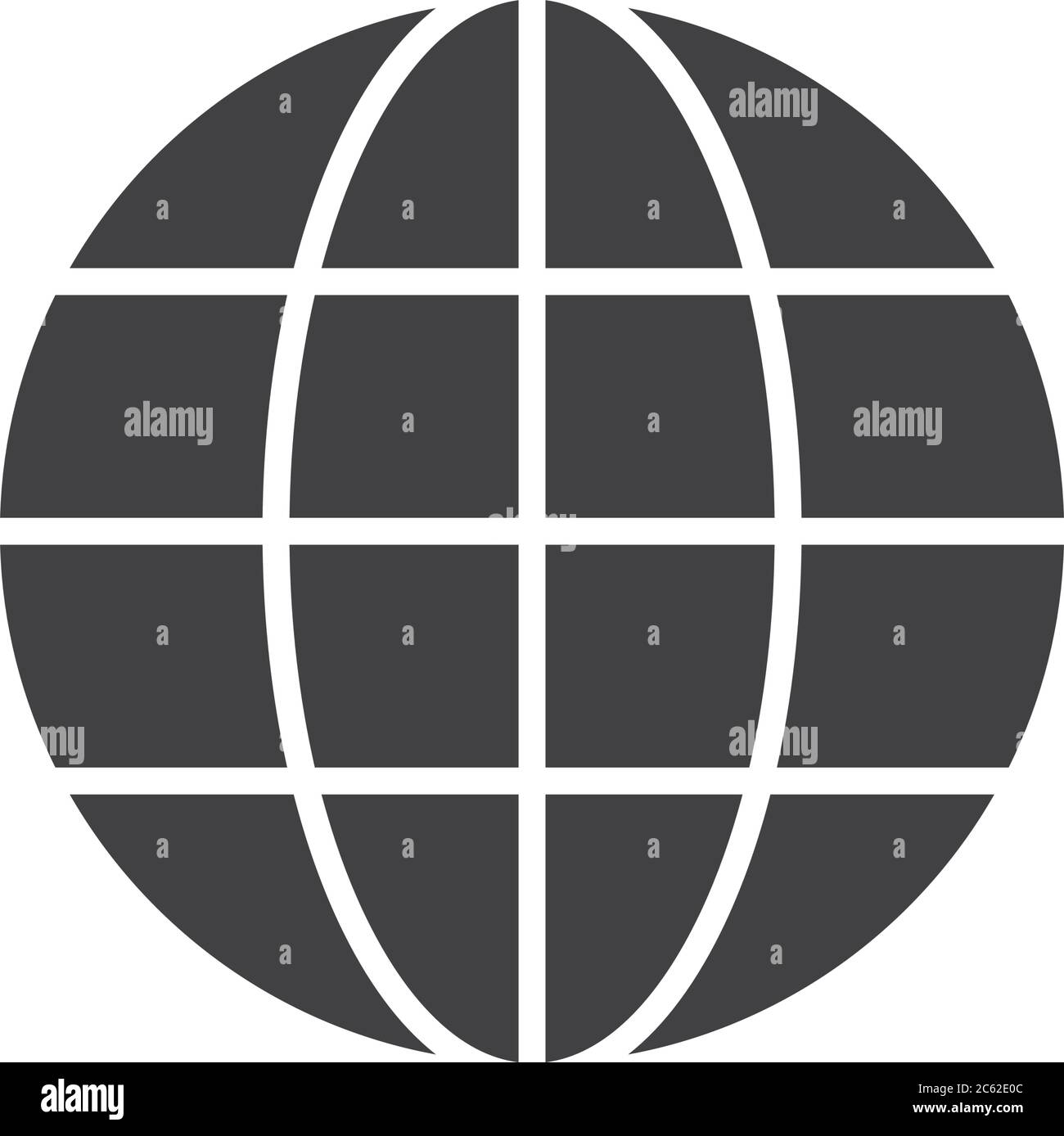 global network sphere icon over white background, silhouette style ...