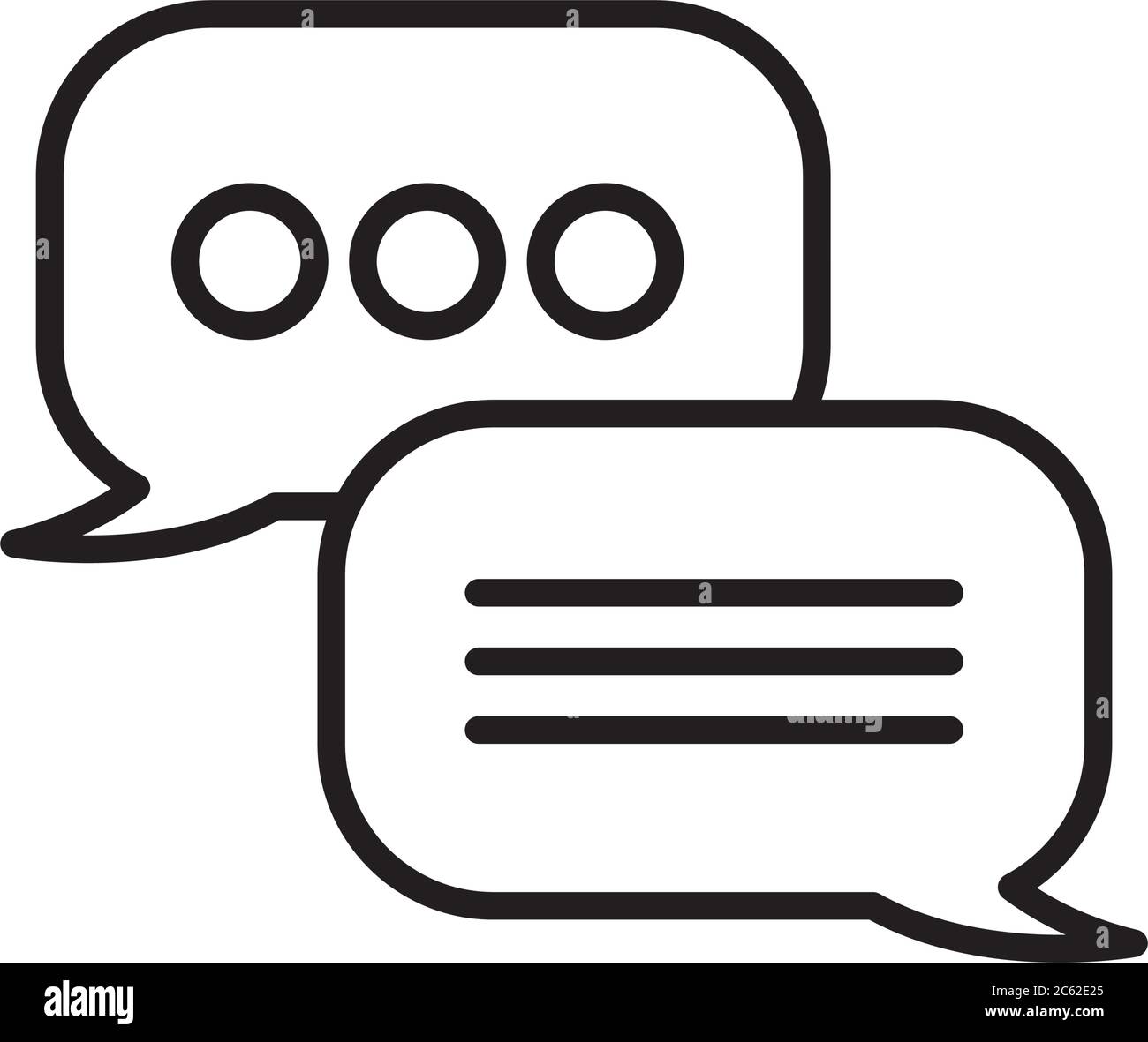 communication speech bubbles icon over white background, line style ...