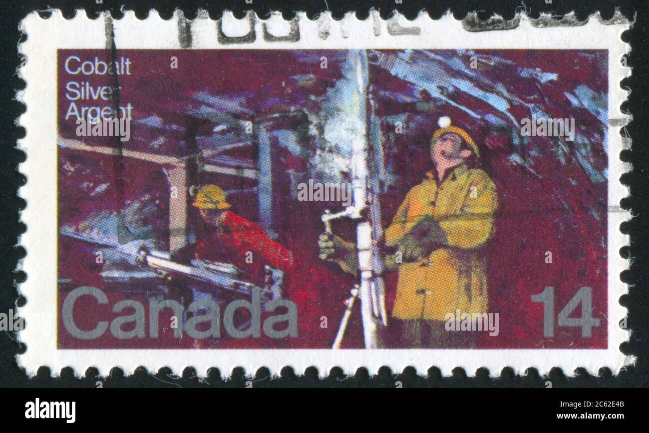 CANADA - CIRCA 1978: stamp printed by Canada, shows Silver Mine Cobalt ...