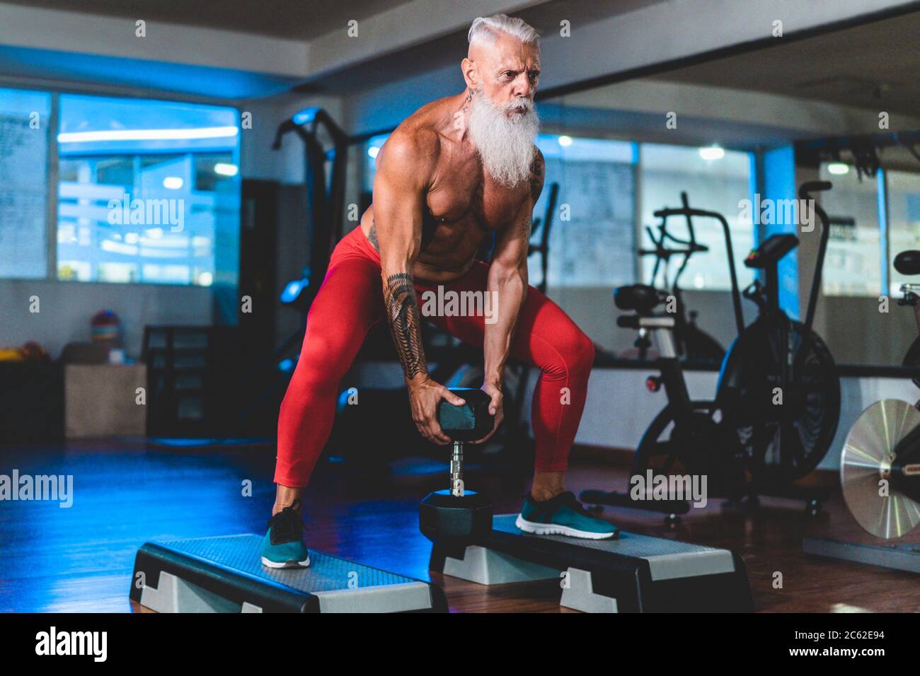 Dumbbell exercises for elderly hi-res stock photography and images - Alamy