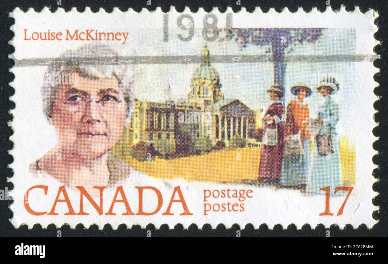 CANADA - CIRCA 1981: stamp printed by Canada, shows Louise McKinney ...