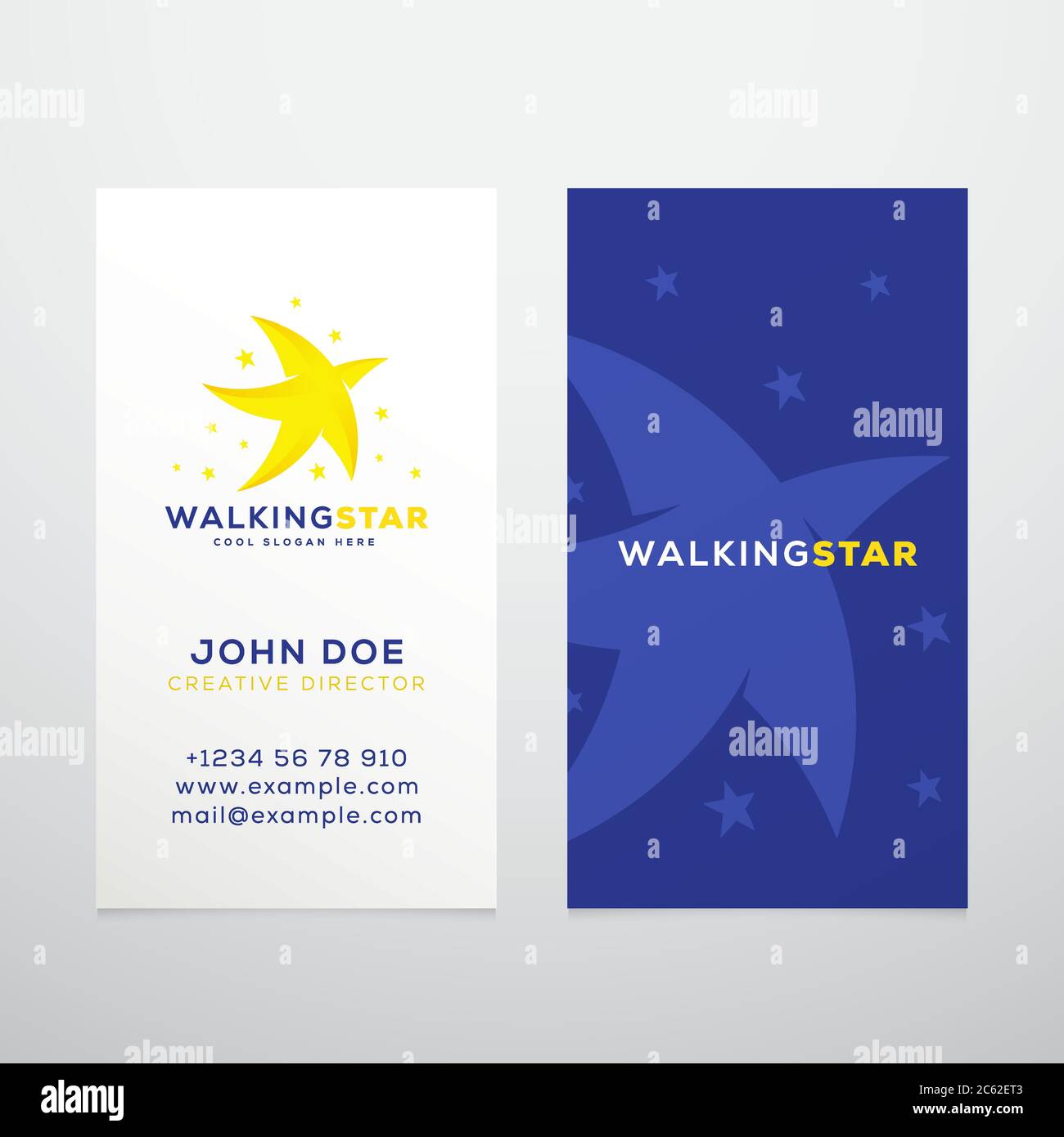 Walking Star Abstract Vector Business Card Template or Mockup Stock ...