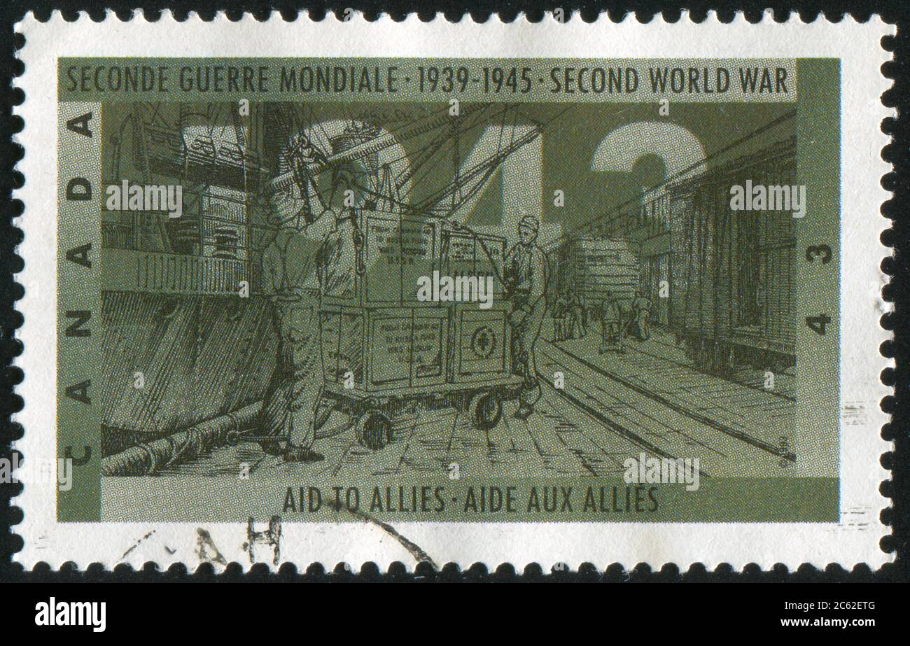 CANADA - CIRCA 1993: stamp printed by Canada, shows Aid to Allies ...