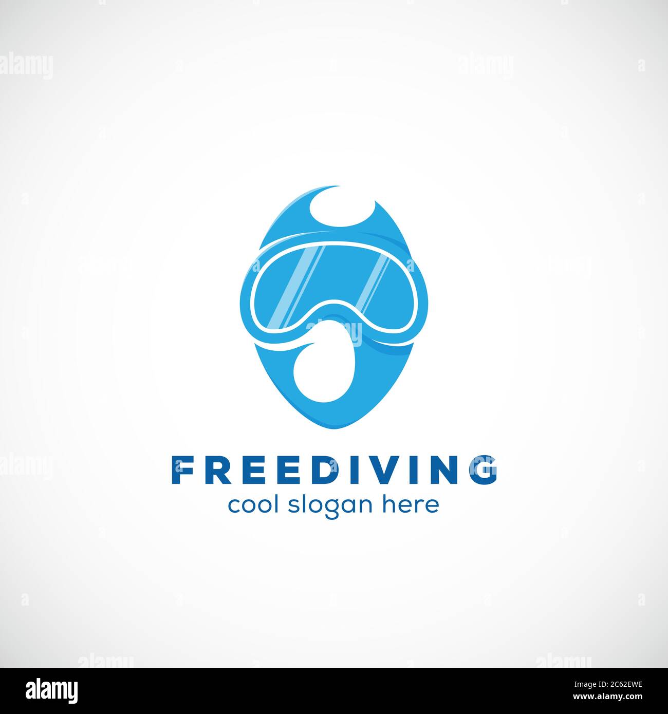 Freediving Abstract Vector Scuba Diving Sign, Symbol or Template Stock ...