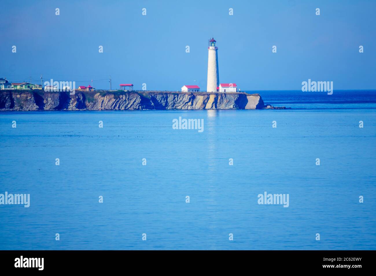 View of the Cap-des-Rosiers Lighthouse, Gaspe Peninsula, Quebec, Canada ...