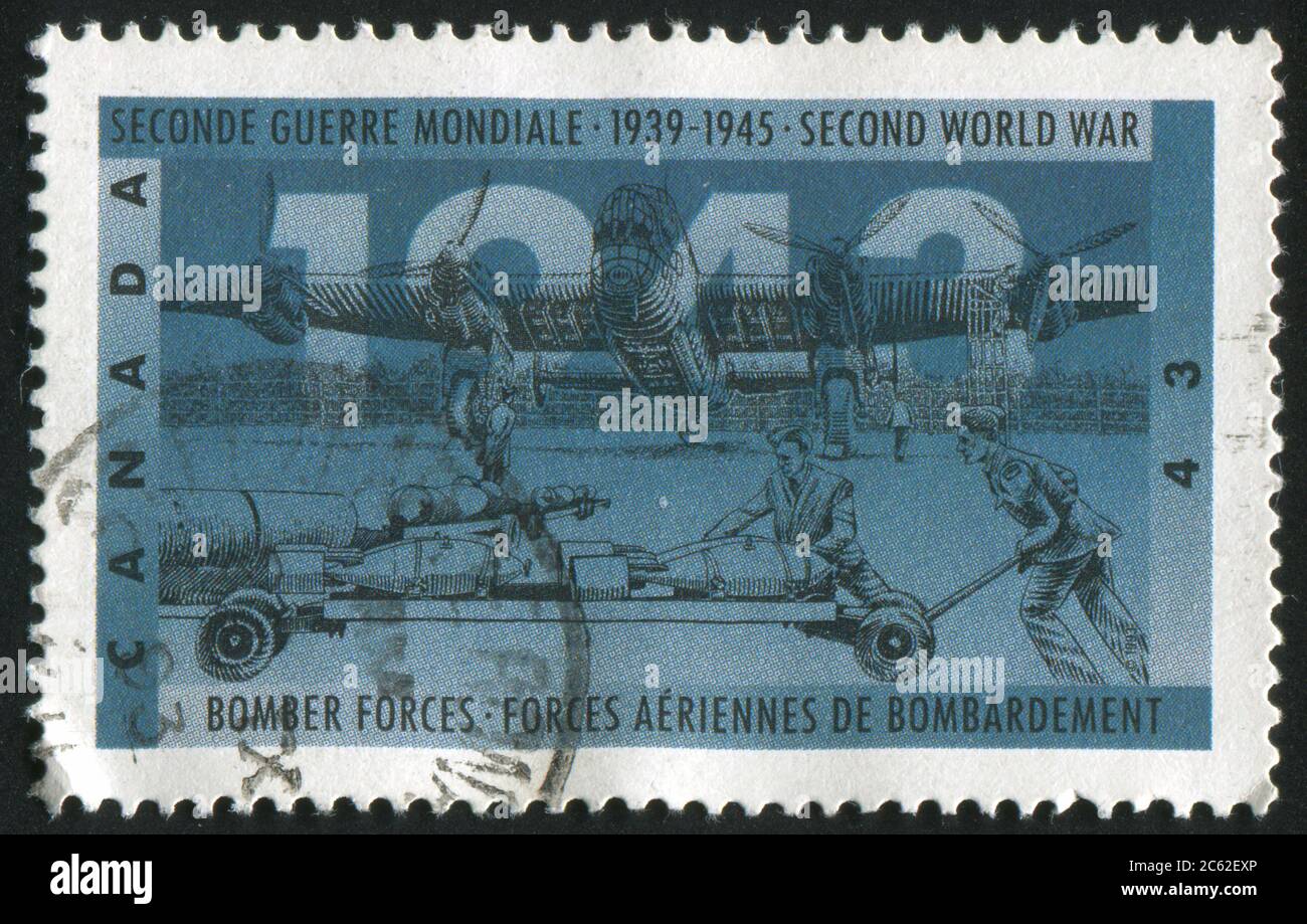 CANADA - CIRCA 1993: stamp printed by Canada, shows Bomber forces ...