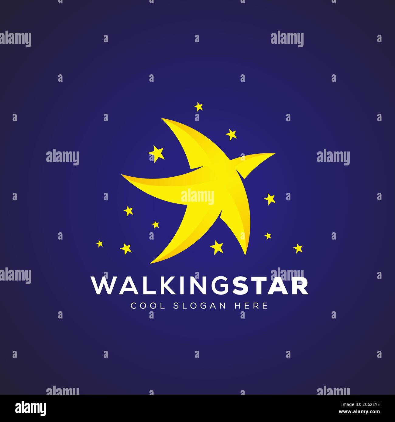 Walking Star Abstract Vector Icon, Symbol or Logo Template Stock Vector ...