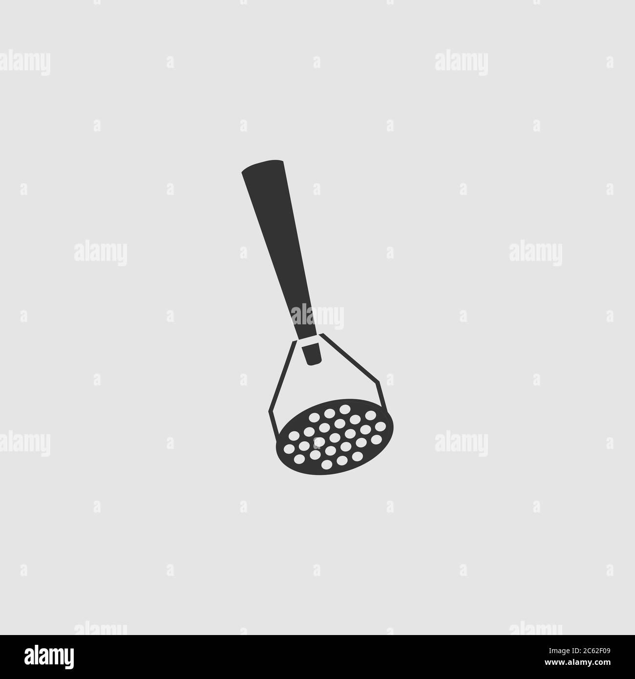 Masher icon flat. Black pictogram on grey background. Vector ...