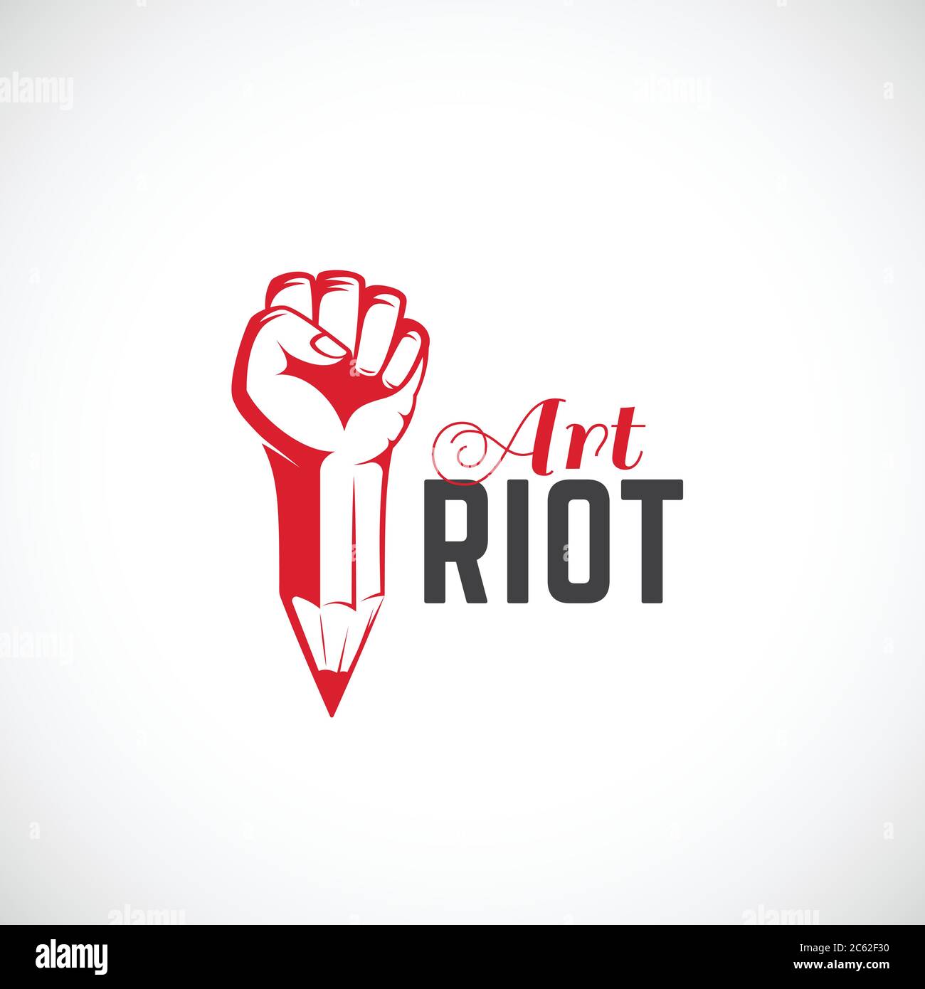 Art Riot Abstract Vector Sign, Symbol, Icon or Logo Template. Red Rebel ...