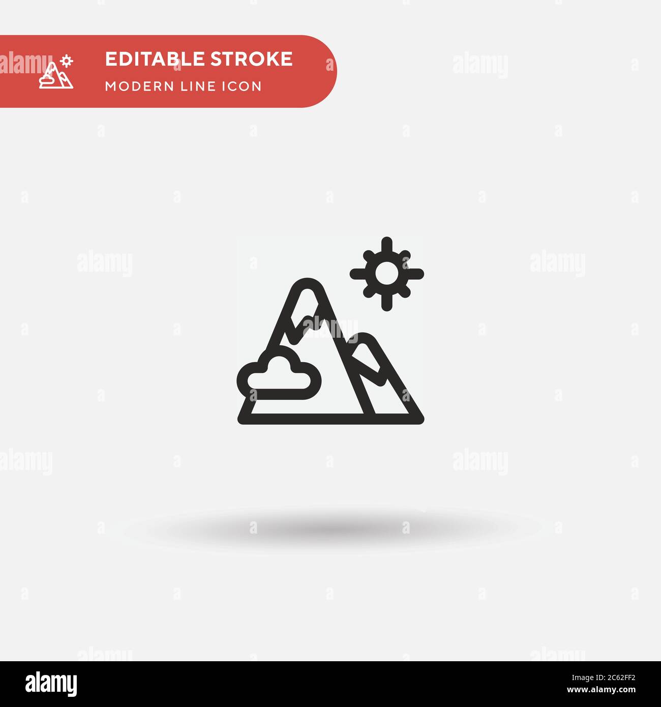 Mountains Simple vector icon. Illustration symbol design template for ...