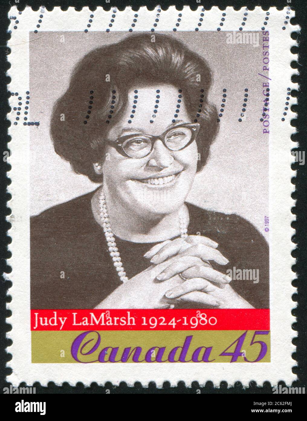 CANADA - CIRCA 1997: stamp printed by Canada, shows Judy LaMarsh, circa ...
