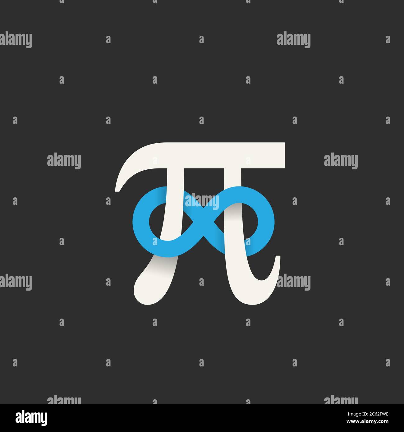 Pi Symbol with Infinity Sign Abstract Vector Icon, Label, Logo or ...