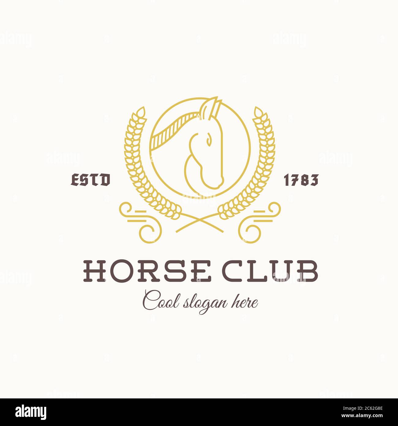 Horse Club Abstract Vector Logo Template Line Style with Typography ...