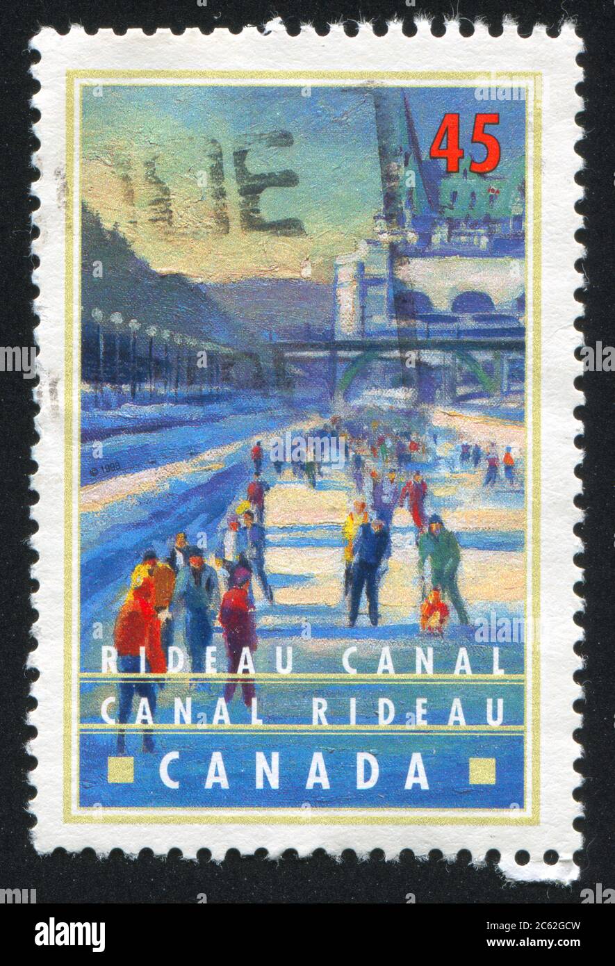 CANADA - CIRCA 1998: stamp printed by Canada, shows Ice skating on ...