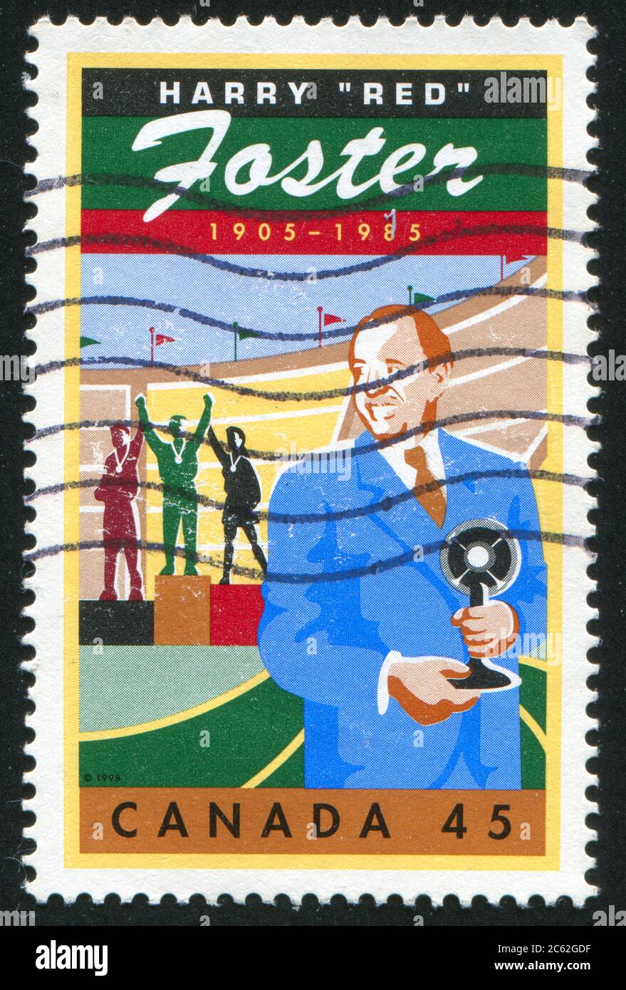 CANADA - CIRCA 1998: stamp printed by Canada, shows Harry “Red” Foster ...