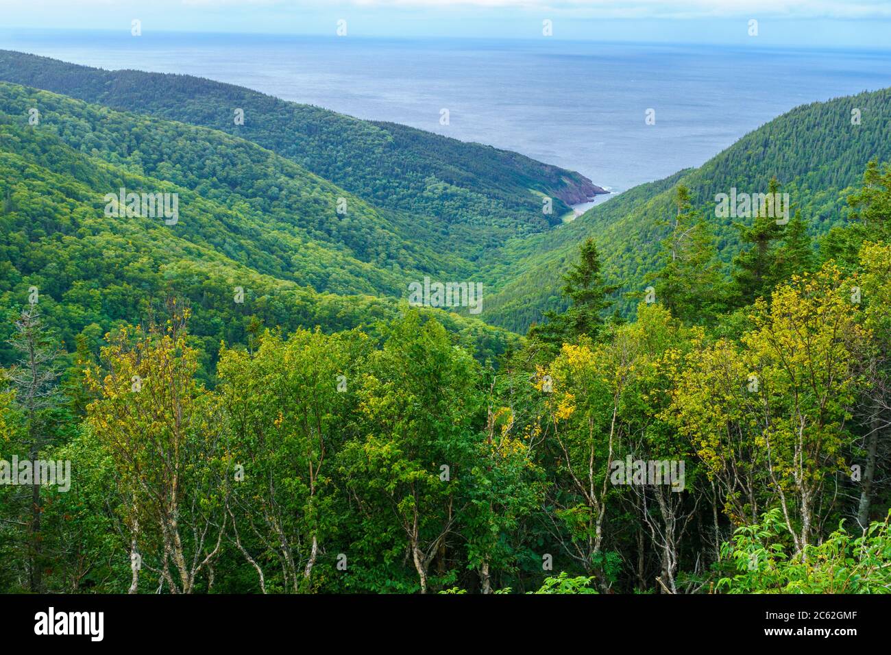 Landscape of the Fishing Cove, along the Cabot Trail, in Cape Breton ...